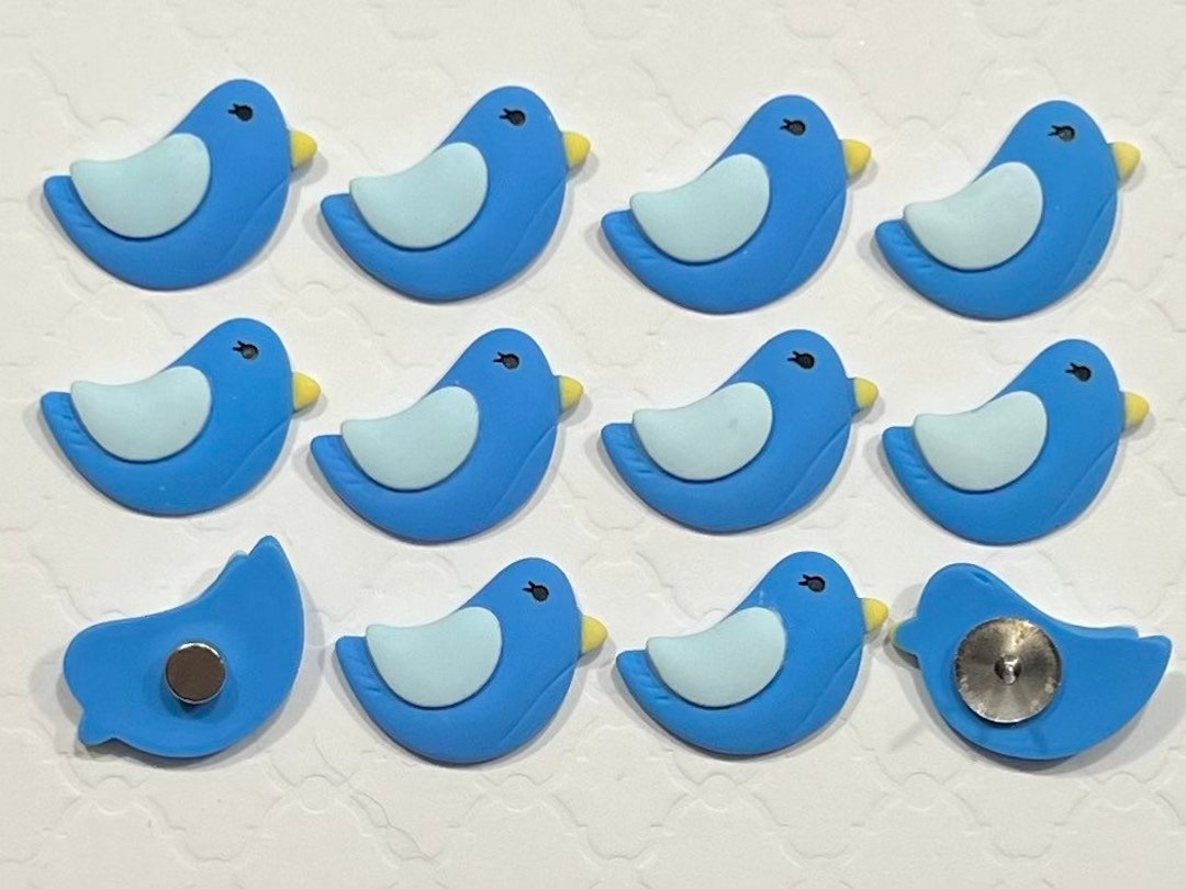 Blue Bird Push Pins or Magnets - Set of 12 - Bluebird Office Decor ...