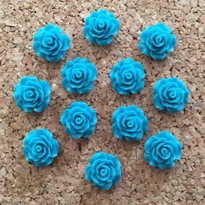 Push Pin or Magnet Set, Teal Roses - Etsy