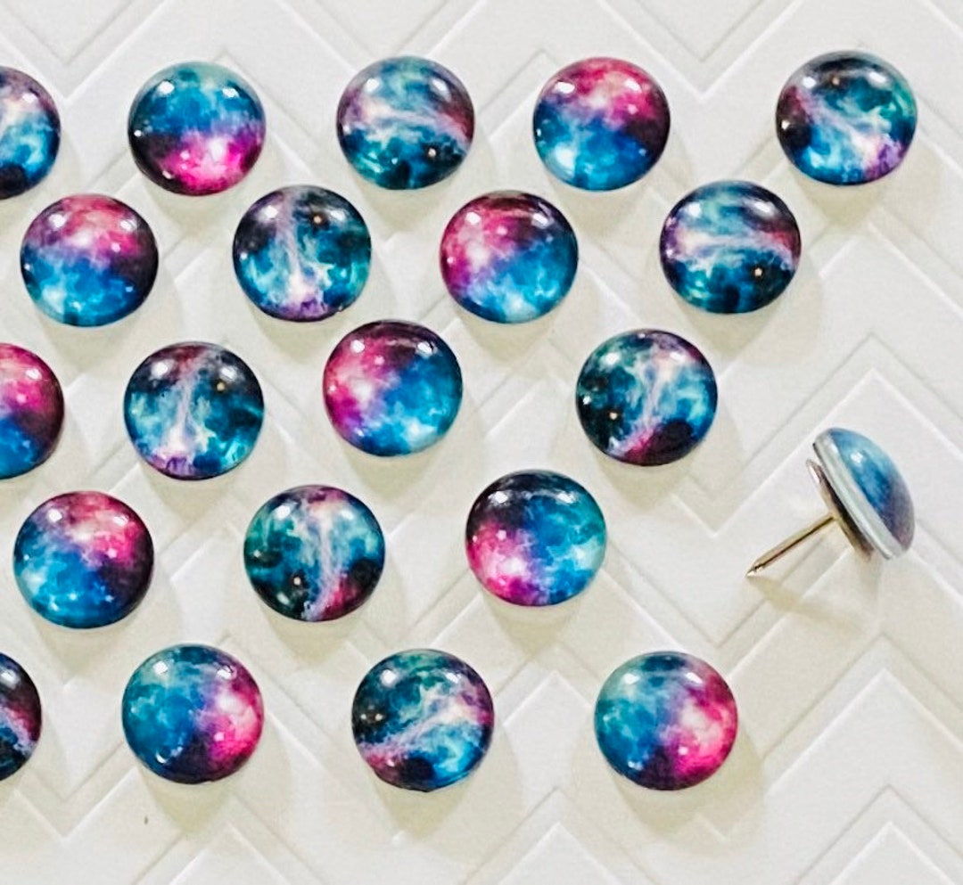 Galaxy Push Pins Set - Outer Space Nebula, Blue and Purple Thumbtacks ...