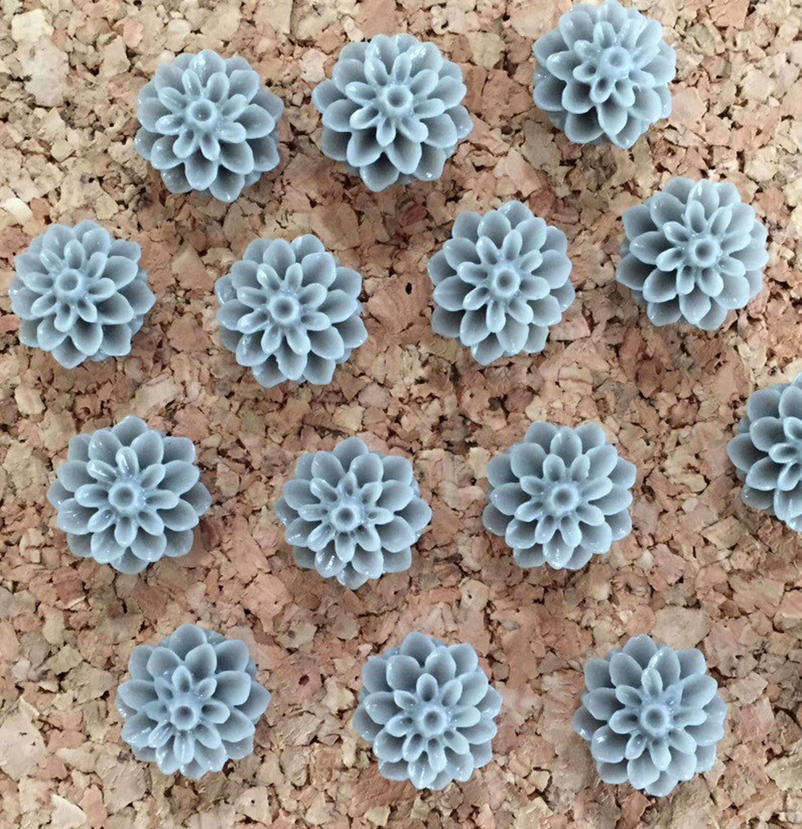 Cute Push Pins Grey Mums Set of 20 Baby Shower Bridal - Etsy