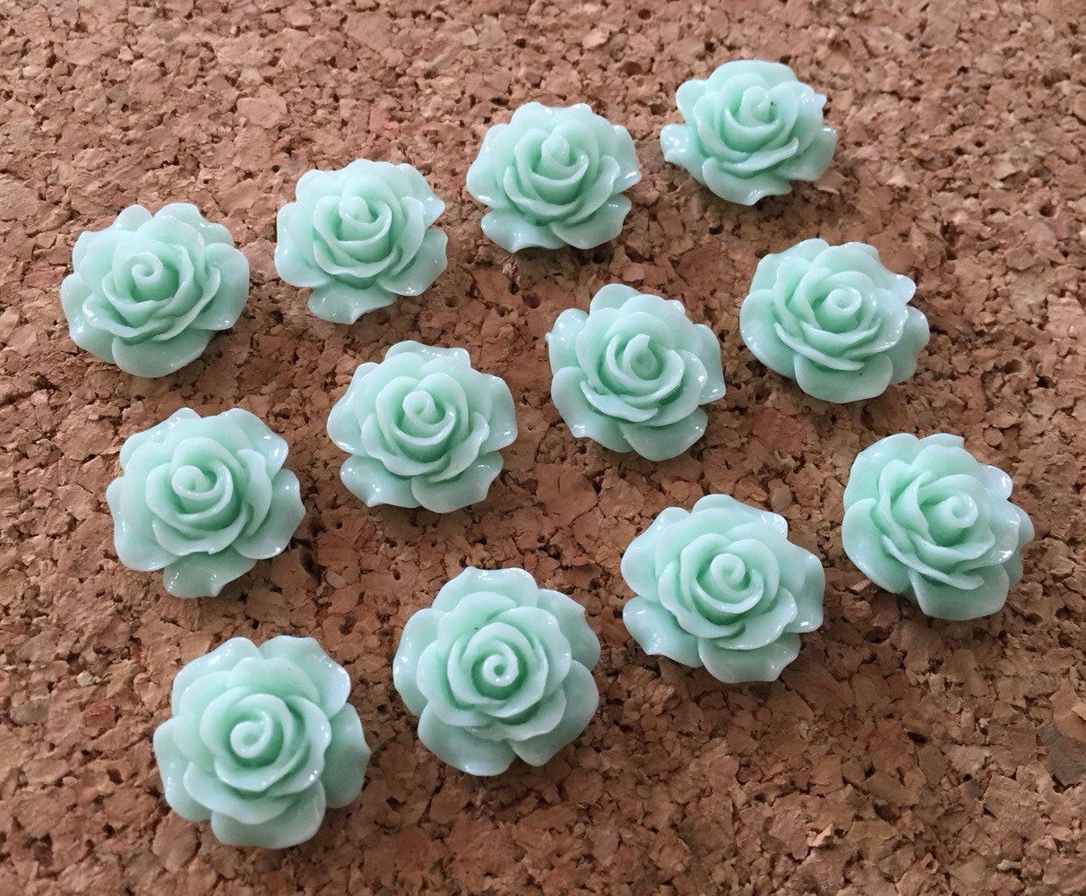 Flower Magnets or Push Pins Mint Green Roses - Etsy