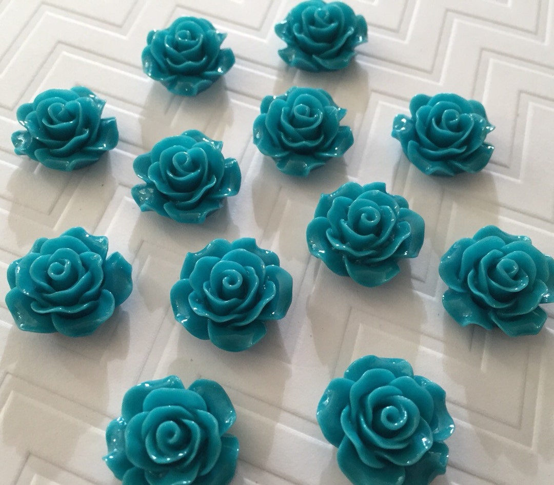 Push Pin or Magnet Set, Teal Roses - Etsy