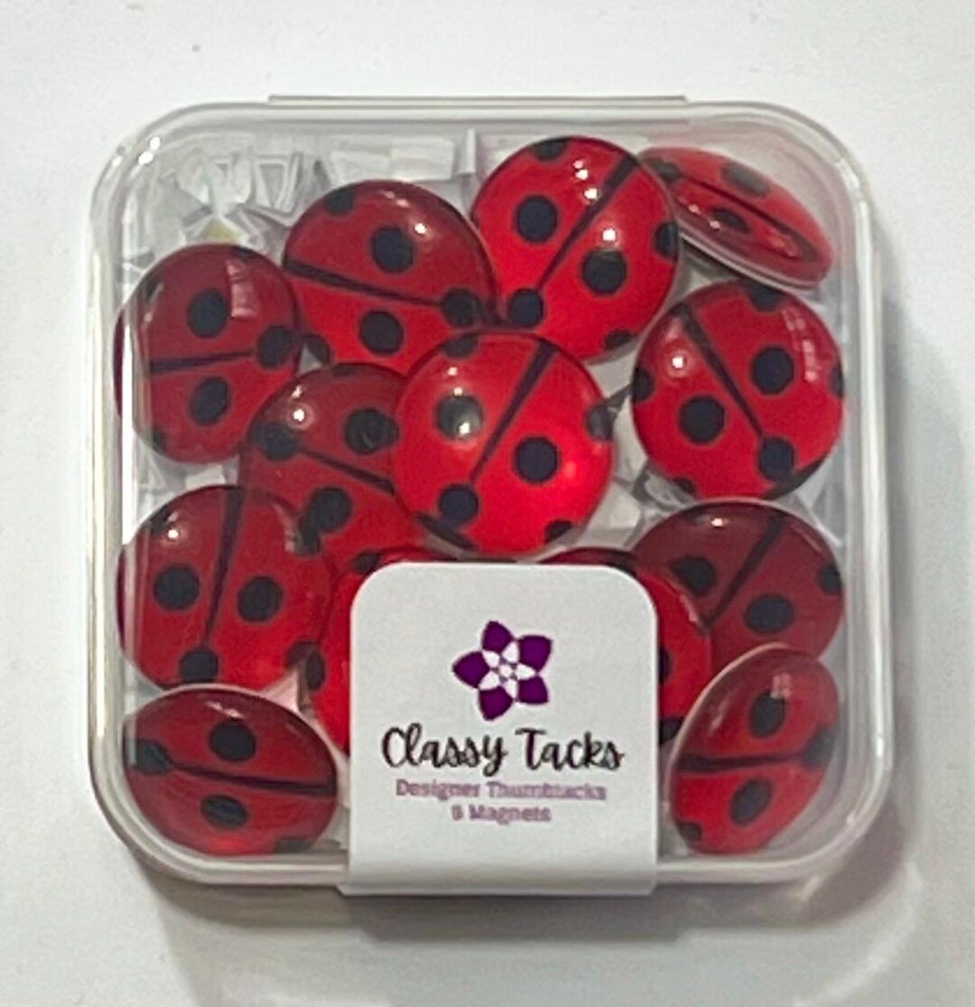 Ladybug Push Pins or Magnet Set, 12 or 20 Pieces - Dorm Decor, Hostess ...