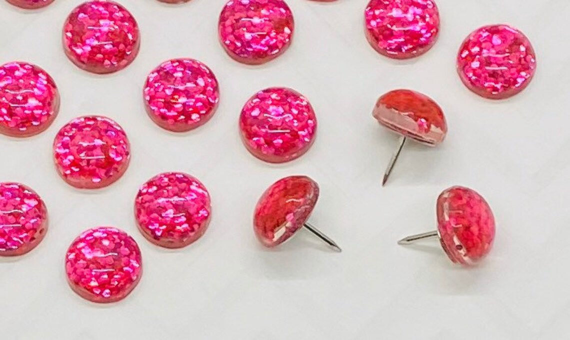 Hot pink Glitter Push Pins glitter sparkly thumbtacks gift - Etsy.de