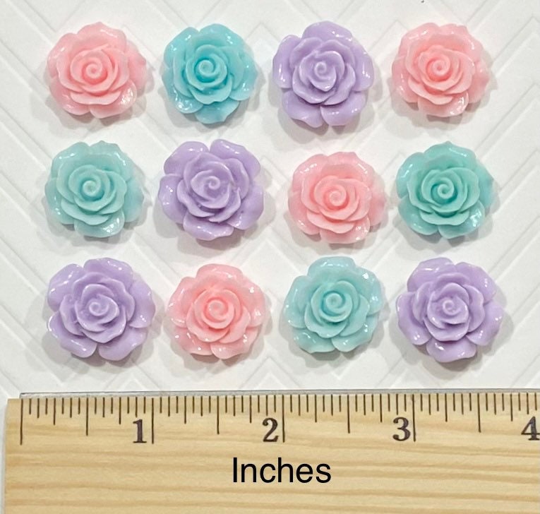 Flower Flower Push Pins or Magnets set of 12 Pastel Colors | Etsy