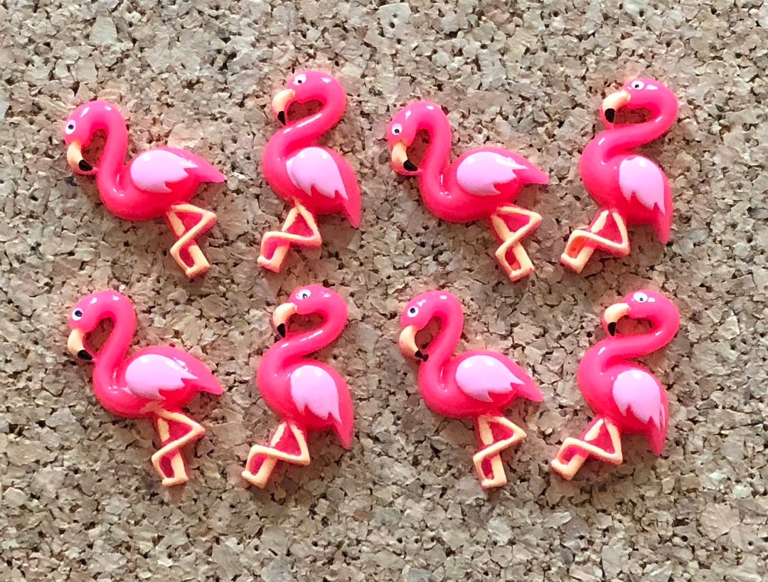 Flamingo Push Pins or Magnets - Decorate Cubicle, Flamingo Decor, Pink ...
