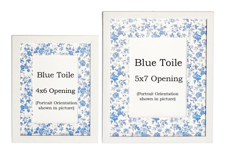 Blue Toile Photo Frame – Handmade Designer Decor - Etsy