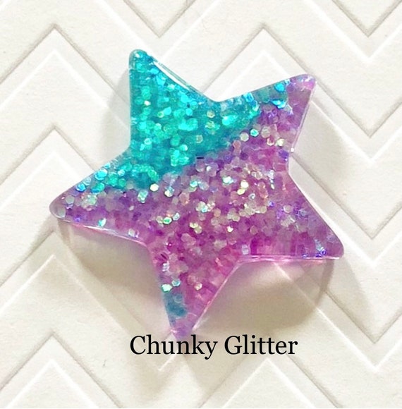 Big Glitter Star Magnets Set of 5 Blue Purple Glitter - Etsy