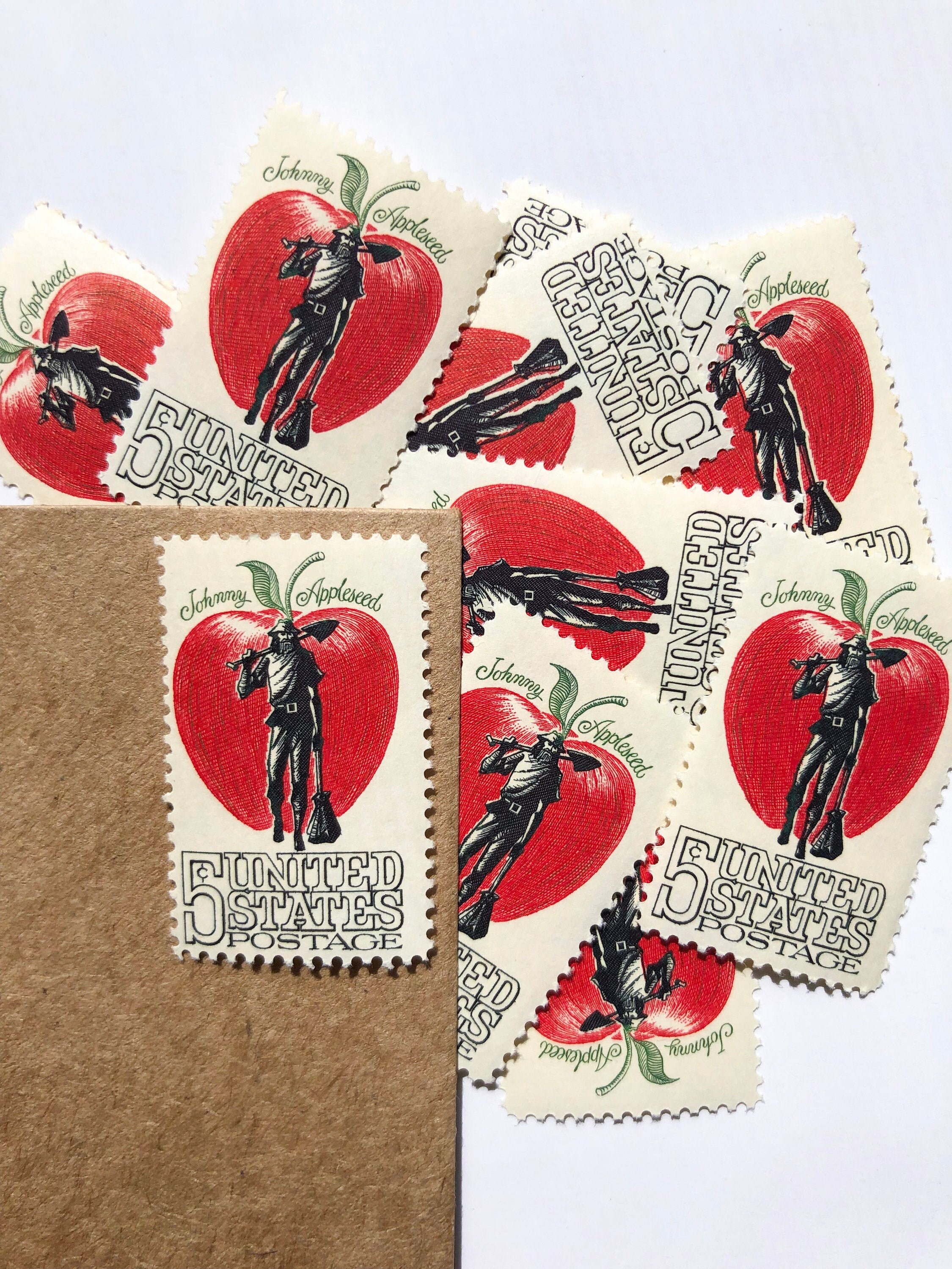10 Unused Vintage Johnny Appleseed Stamps | 5 Cent Postage - Etsy