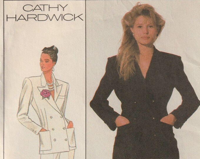 Suit Jacket & Pants Pattern Size 14 Lined Double Breasted Jacket and ...