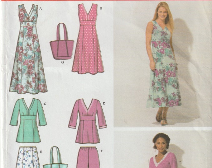 Wardrobe Pattern Size 16 18 20 22 24 Sleeveless Empire Seam Dress & Top ...