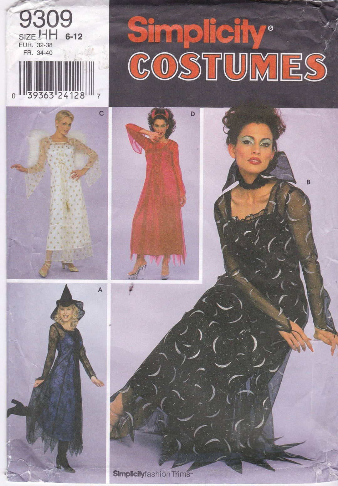 Adult Costume Pattern Miss Size 6 8 10 12 Dress, Slip or Underdress and ...