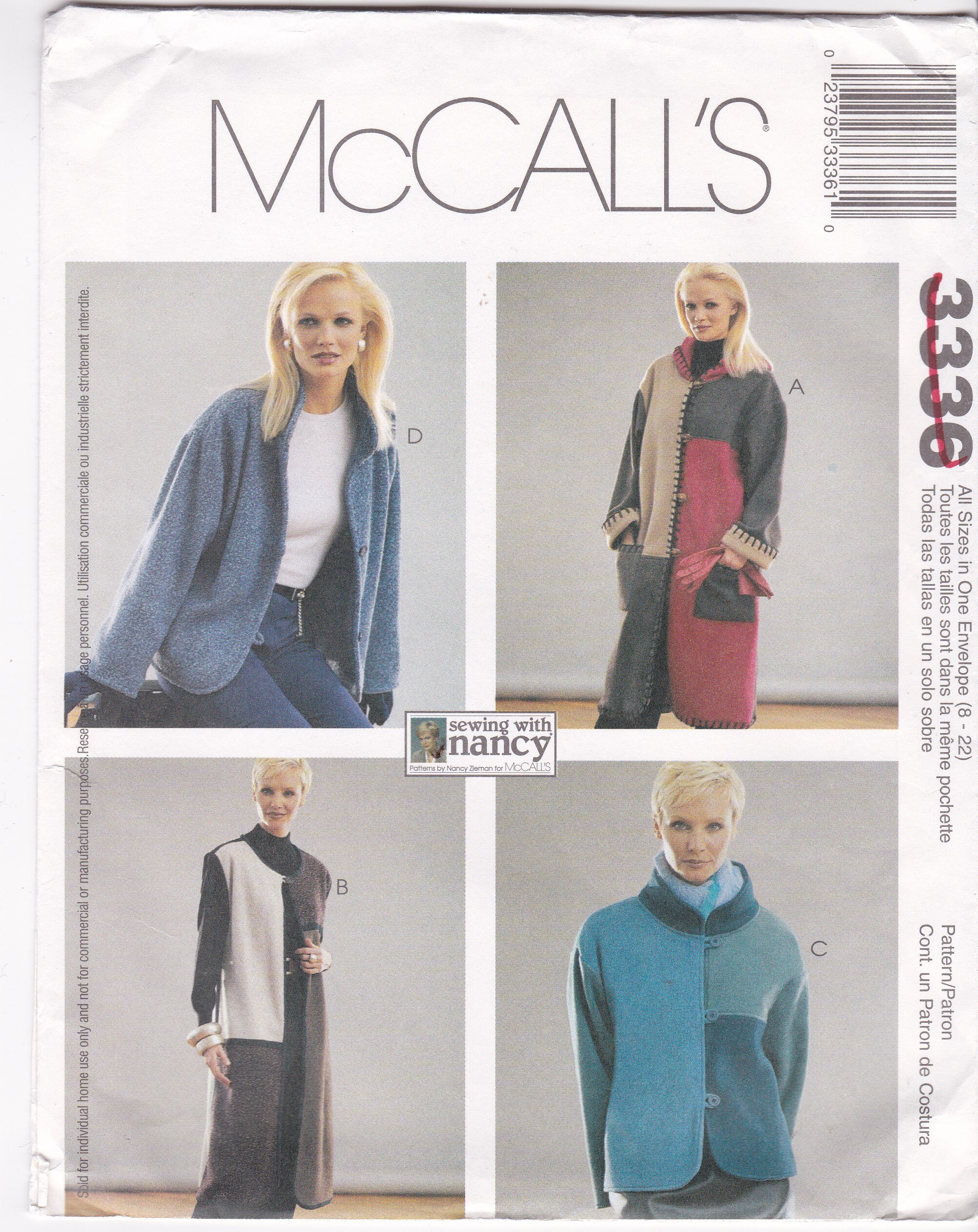 Coat Jacket and Vest Patterns Sizes Small 8-10 to Xlarge - Etsy