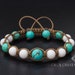 Blue Turquoise, Shamballa Bracelet Women's, Natural Stone, Beaded ...