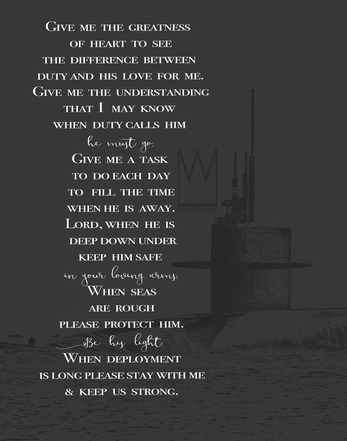 Military Wife's Prayer| Submariners | Submarine Wall Art| Submarine ...