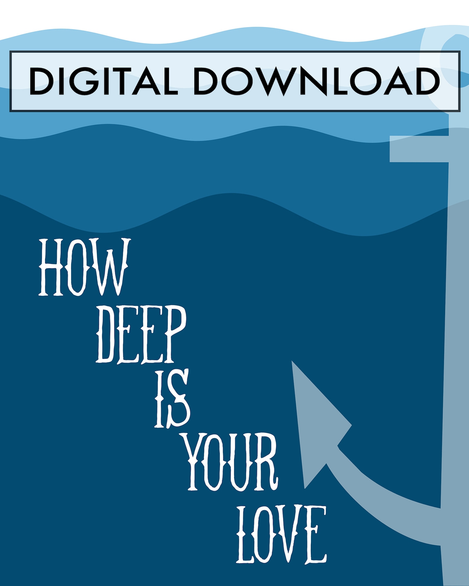 How Deep is Your Love | Digital Download | Printable| Submarine Card ...