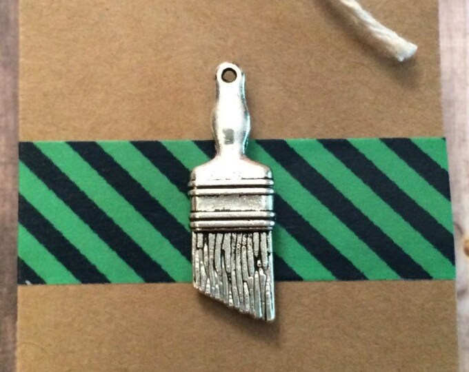 Paintbrush Lapel Pin / Tie Tack Antique Silver Tone Tack Backing With ...