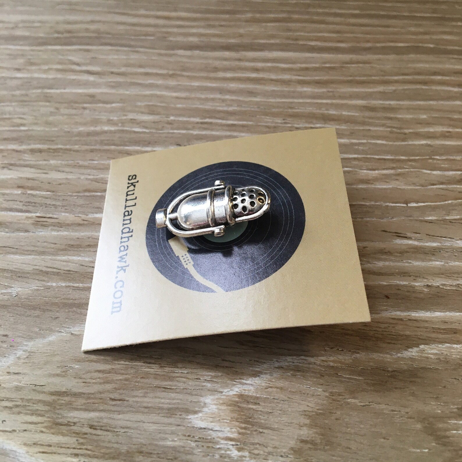 Retro Microphone Lapel Pin / Tie Tack Antique Silver Tone | Etsy