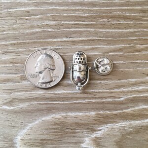 Retro Microphone Lapel Pin -tie Tack - Antique Silver Tone - Mic ...