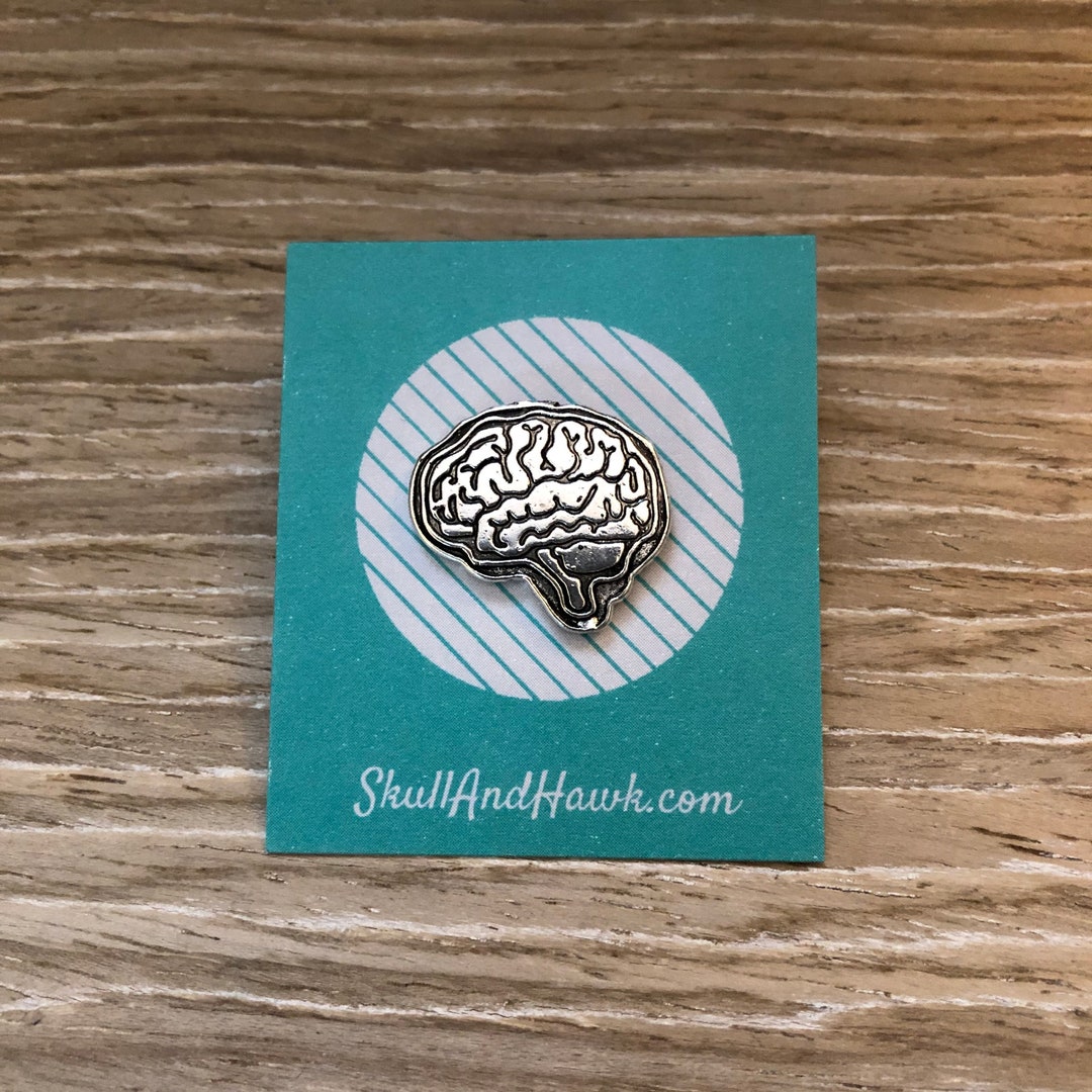 Brain Lapel Pin / Tie Tack Silver Tone Neurology Brain Jewelry Med ...