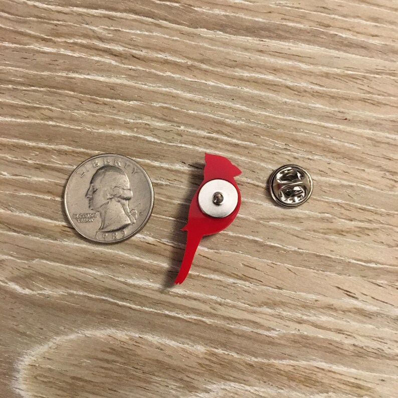 Cardinal Pin Layered Acrylic Bird Lover Gift Red - Etsy