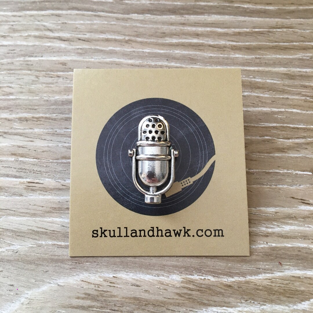 Retro Microphone Lapel Pin -tie Tack - Antique Silver Tone - Mic ...