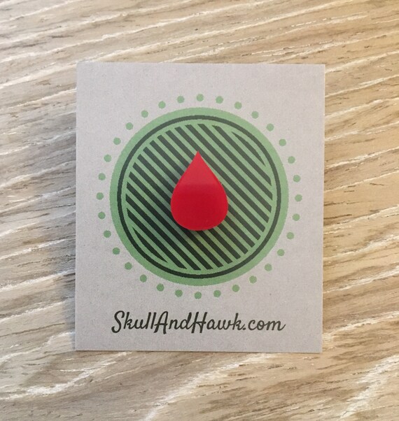 Blood Drop Lapel Pin / Tie Tack Red Acrylic Tear Drop | Etsy