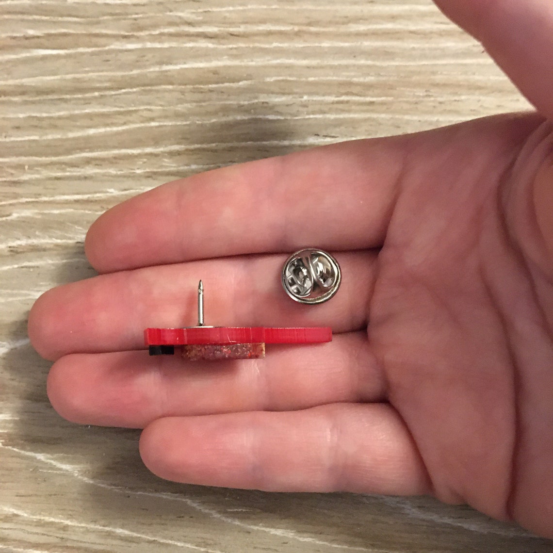 Cardinal Pin Red Glitter Wing Acrylic Bird Lover Gift | Etsy