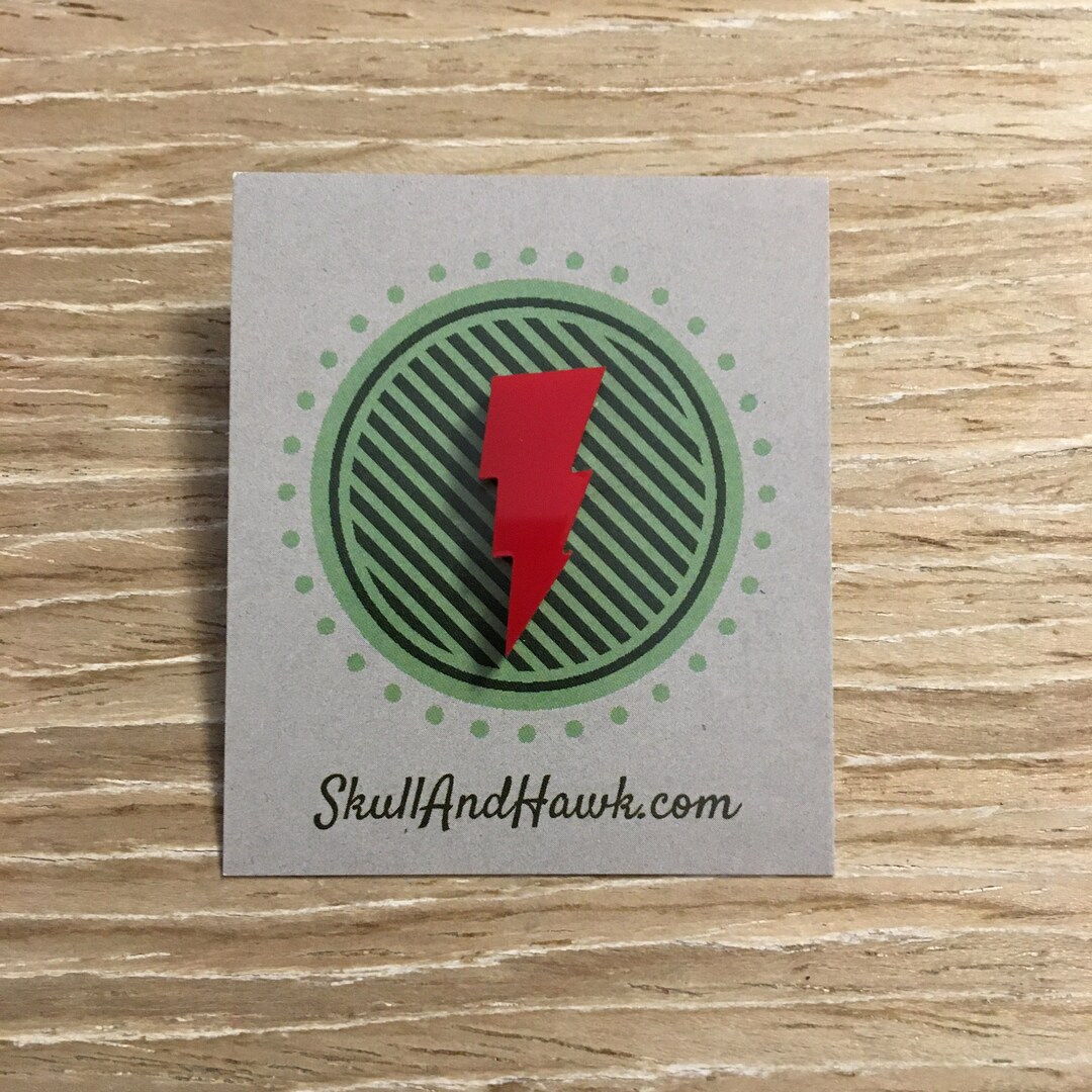 Red Lightning Bolt Lapel Pin / Tie Tack Red Storm Pin - Etsy