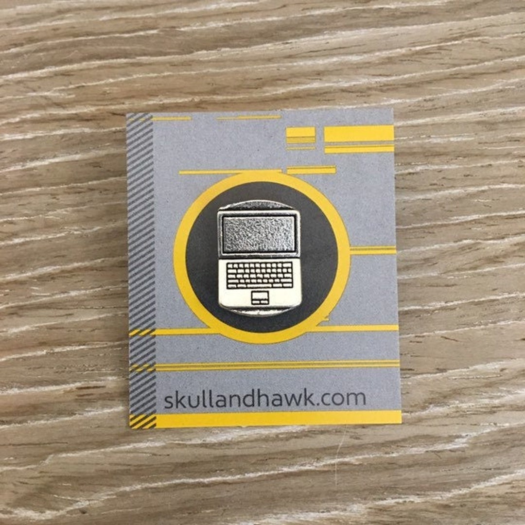 Laptop Computer Lapel Pin / Tie Tack - Silver Tone Metal - Tack Backing ...