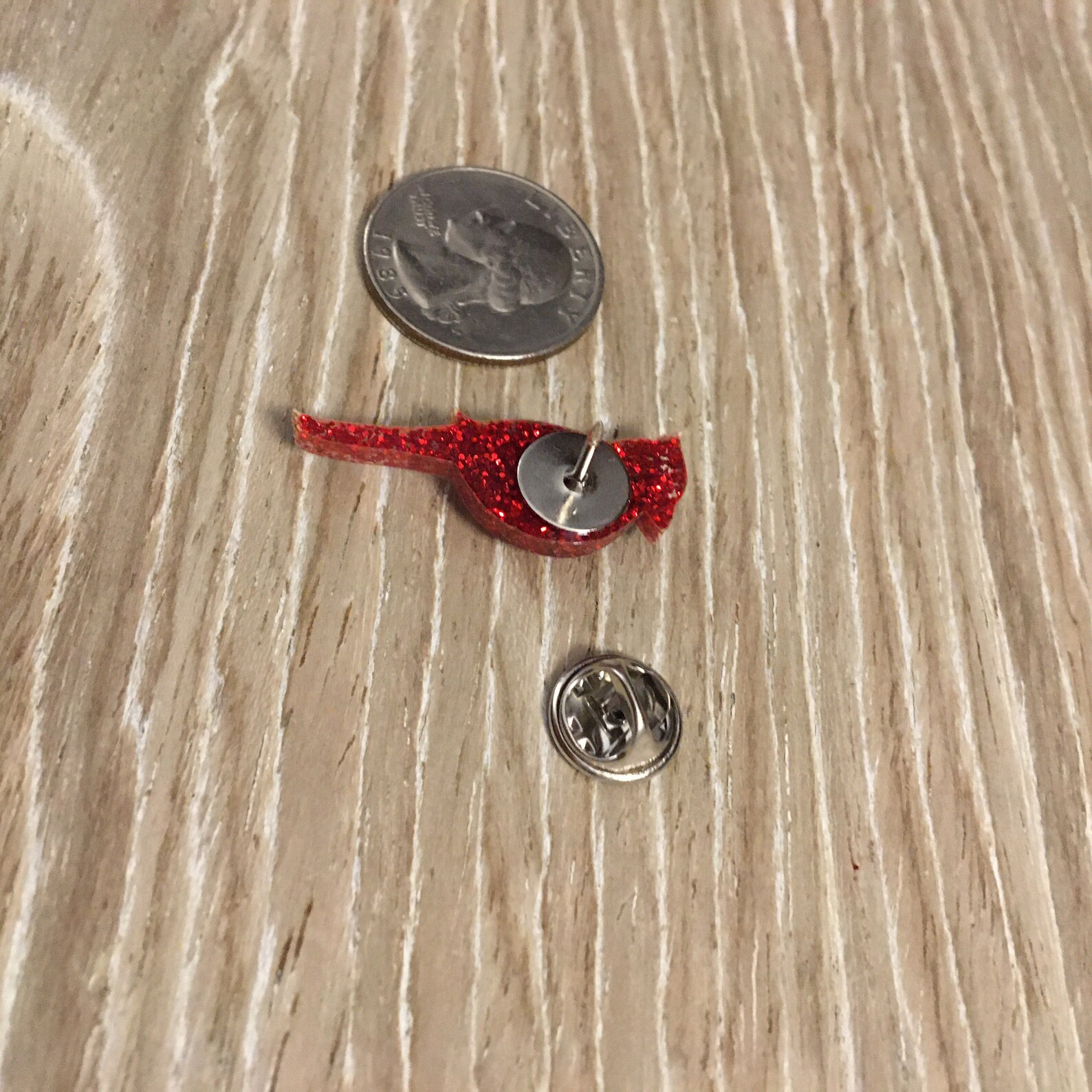 Red Glitter Cardinal Pin Acrylic Bird Lover Gift | Etsy