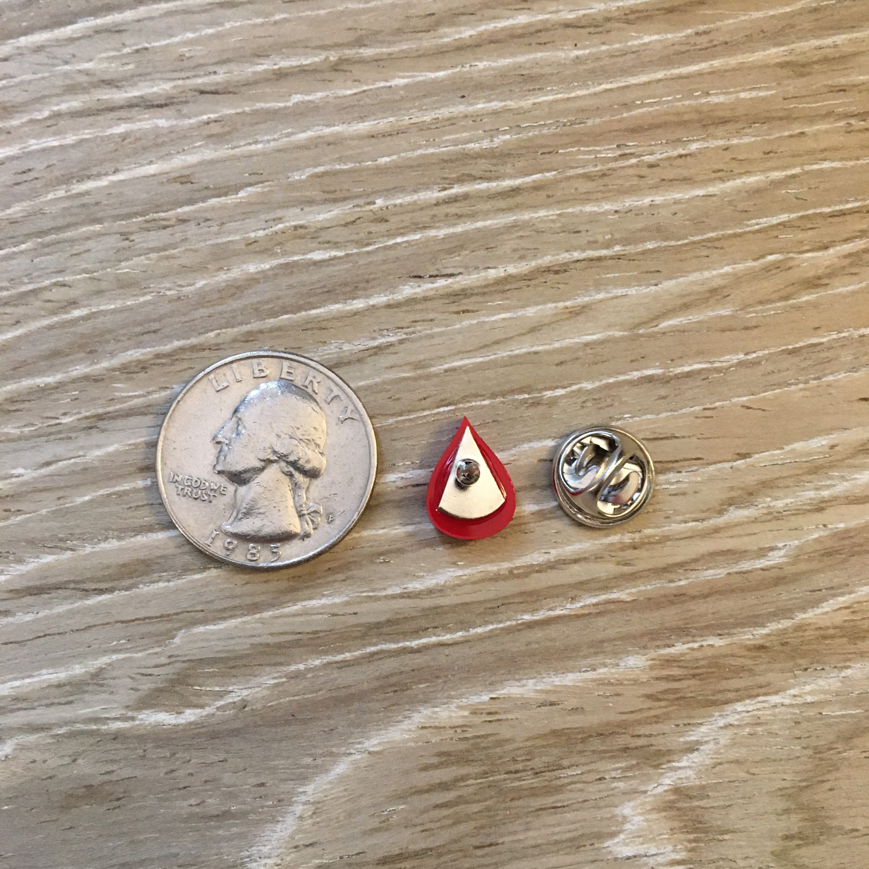 Blood Drop Lapel Pin / Tie Tack Red Acrylic Tear Drop | Etsy