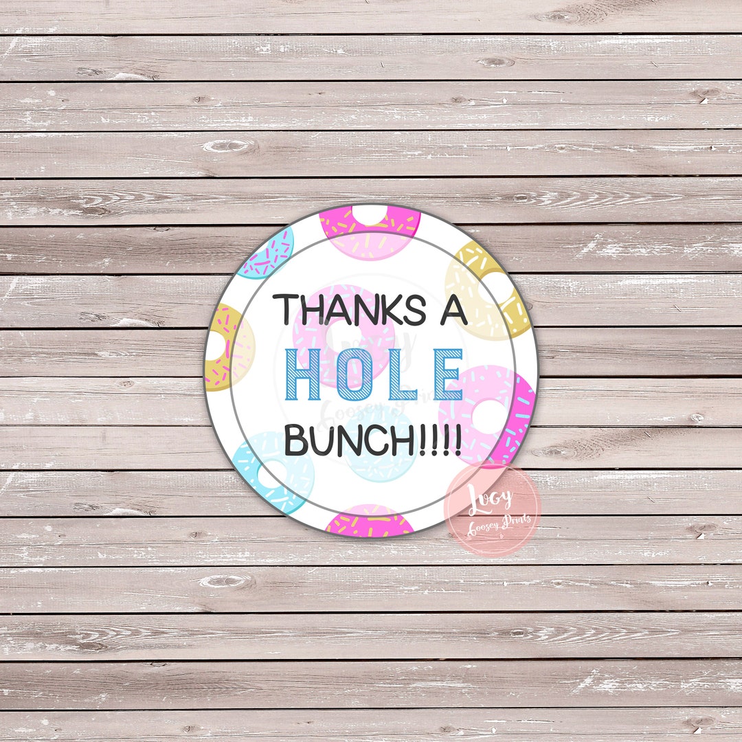 Thanks a Hole Bunch Tags - Printable Thank You Tags - Instant Download ...
