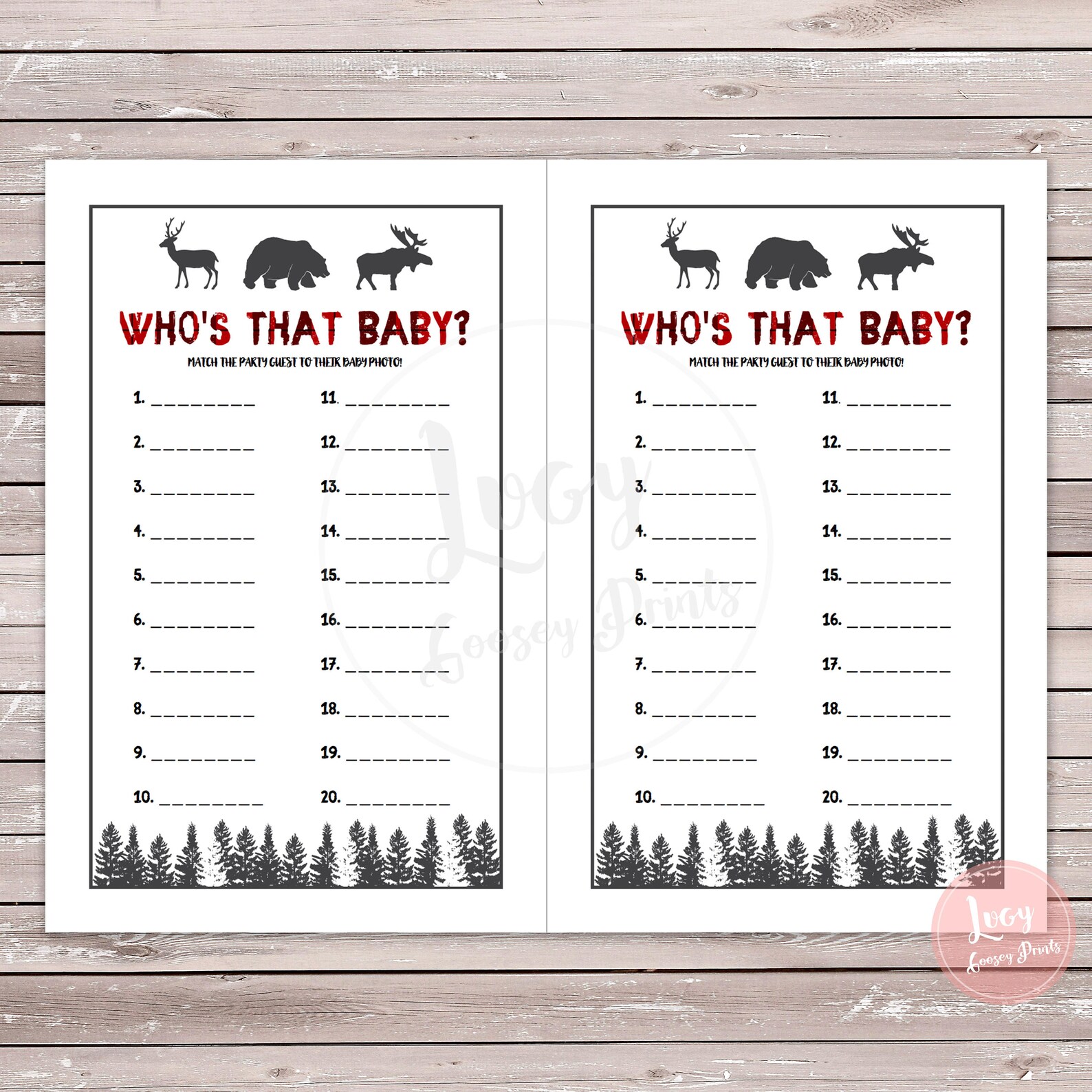 Who's That Baby Printable Game - Instant Download - Baby Shower ...