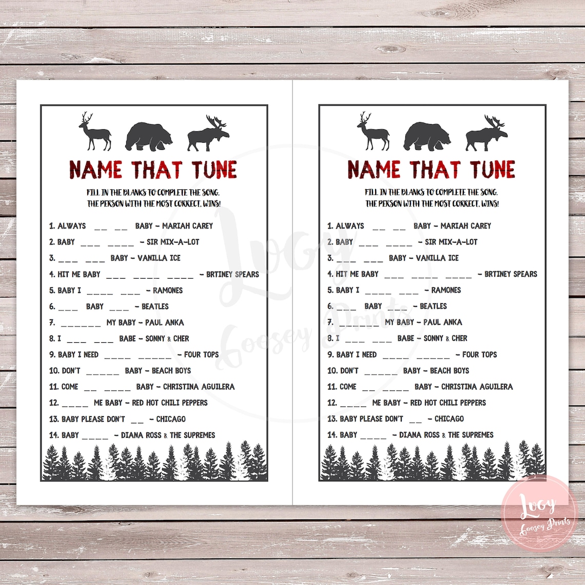 Name That Tune Instant Download - Printable Game - Baby Shower ...