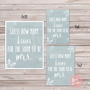 Guess How Many Kisses for the Soon to Be Mrs. Printable Sign - Instant ...