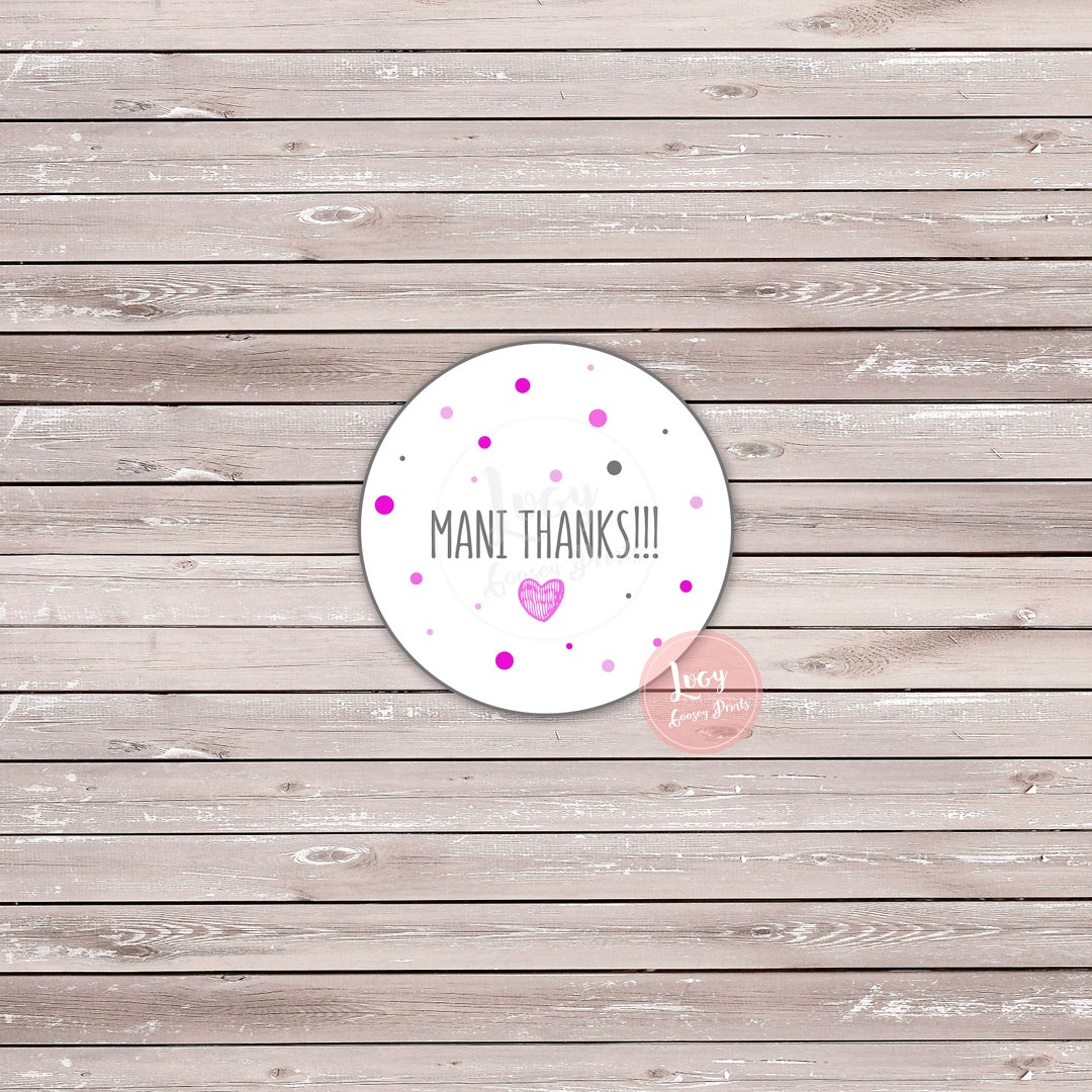 Mani Thanks Printable Favor Tags, Baby Shower / Sprinkle, Bachelorette ...