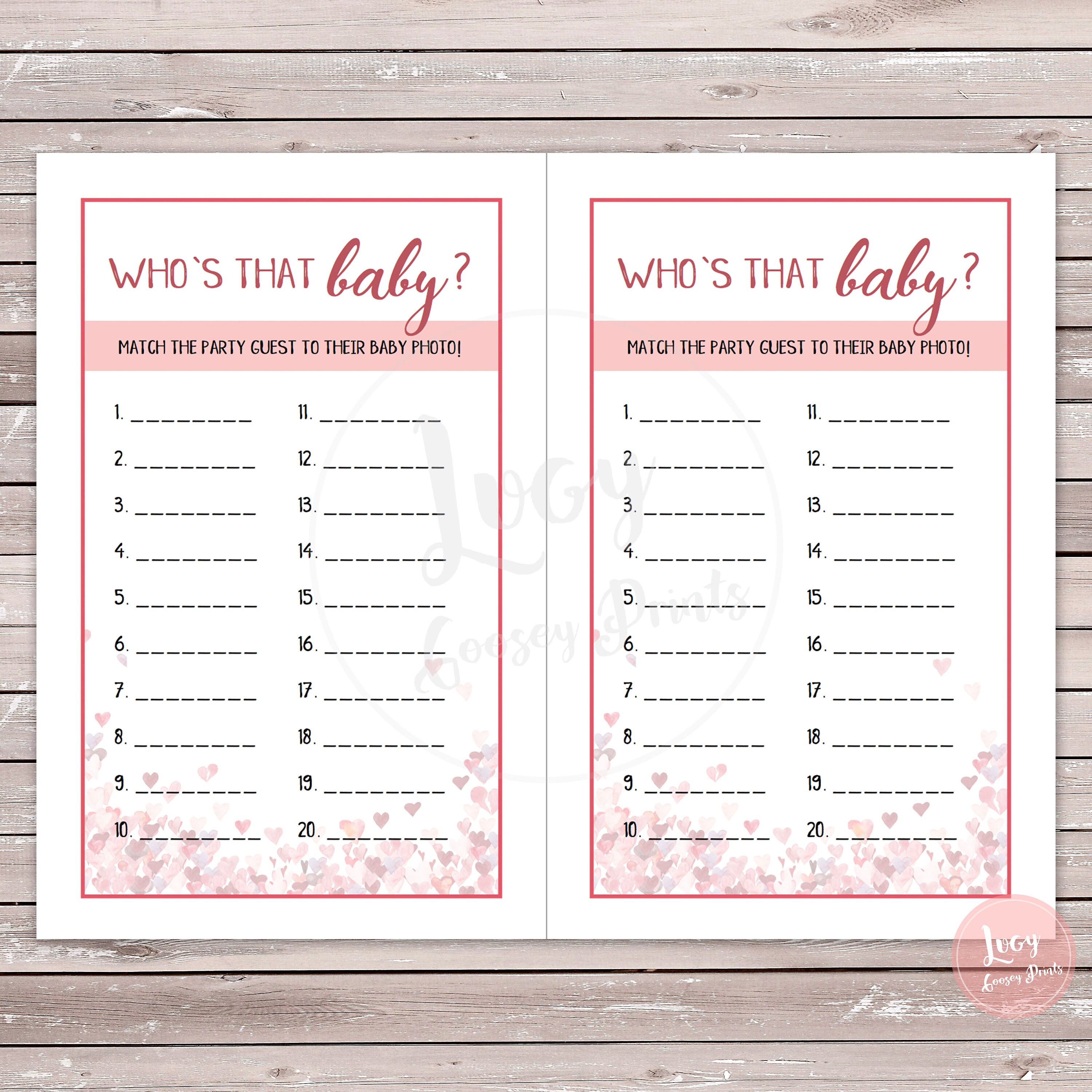 Who's That Baby Instant Download Printable Game Baby Shower / Baby ...