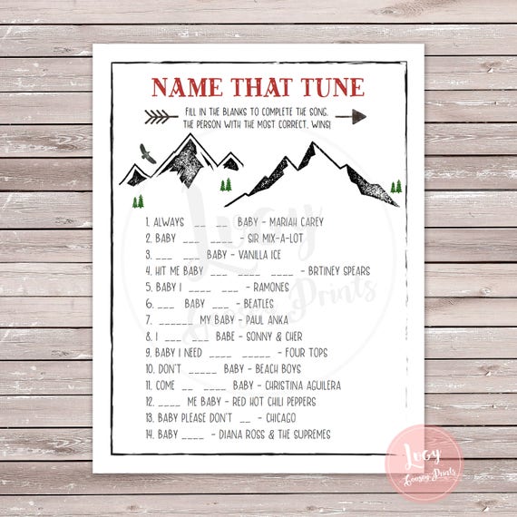 Name That Tune Printable Game Instant Download Baby Shower | Etsy