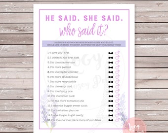 He Said She Said. Who Said It. Printable Game. Instant | Etsy