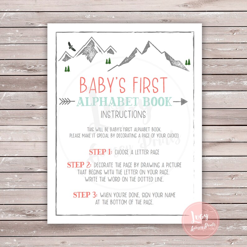 Baby's First Alphabet Book - Instant Download - Mountain / Adventure ...