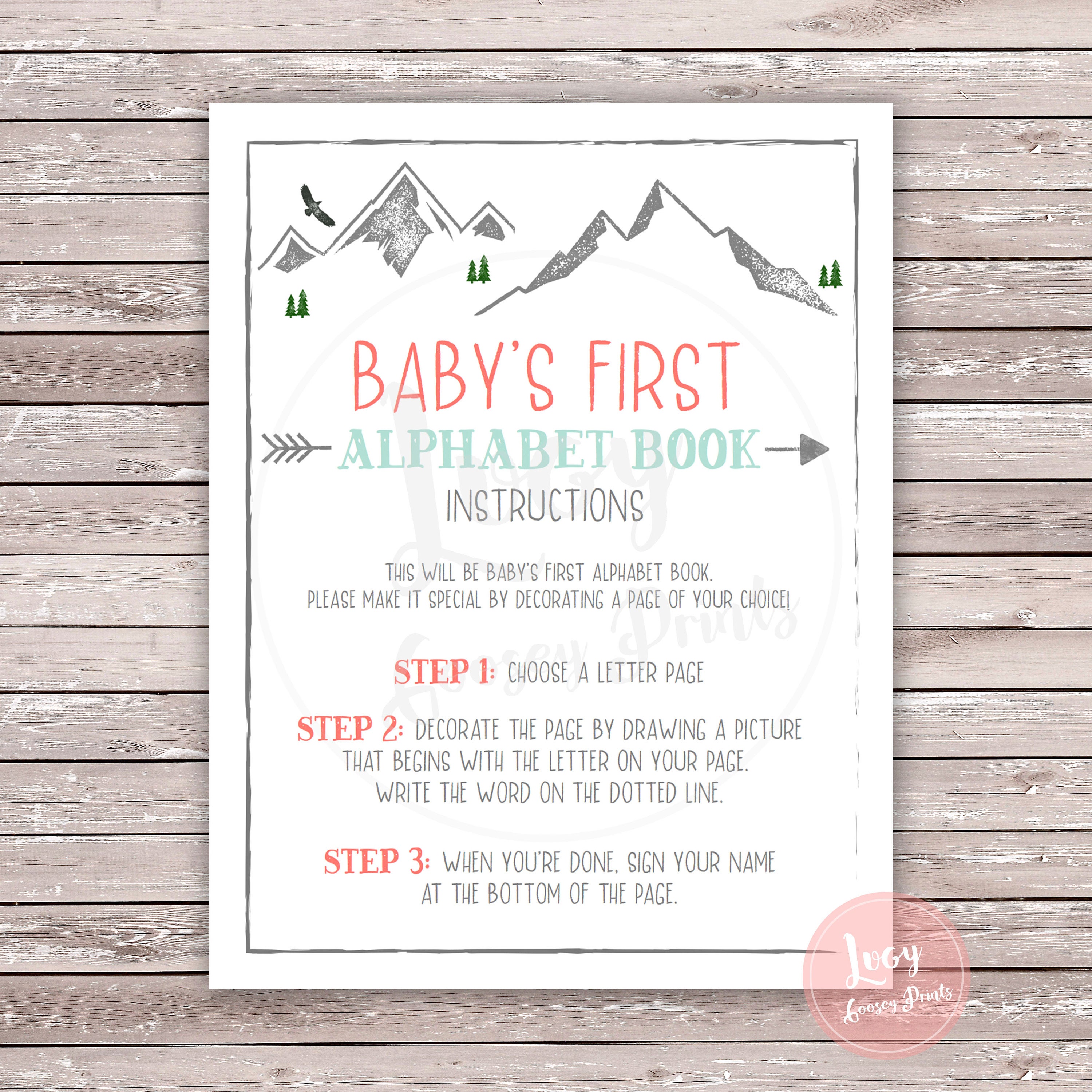 Baby's First Alphabet Book - Instant Download - Mountain / Adventure ...