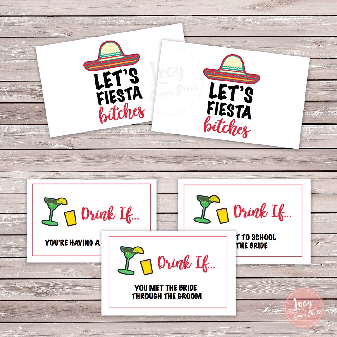 Let's Fiesta Bitches - Drink and Dare Cards - Instant Download ...