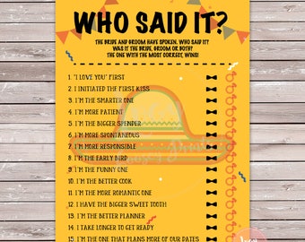 Who Said It Instant Download Printable Game Wedding / - Etsy