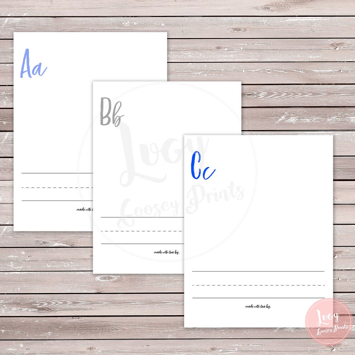 DIY Alphabet Book Instant Download, Elephant Blue Theme, Baby Shower ...