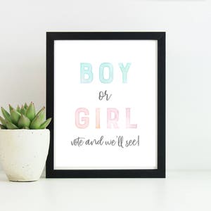 Boy or Girl Printable Sign - Gender Reveal Instant Download - Etsy ...
