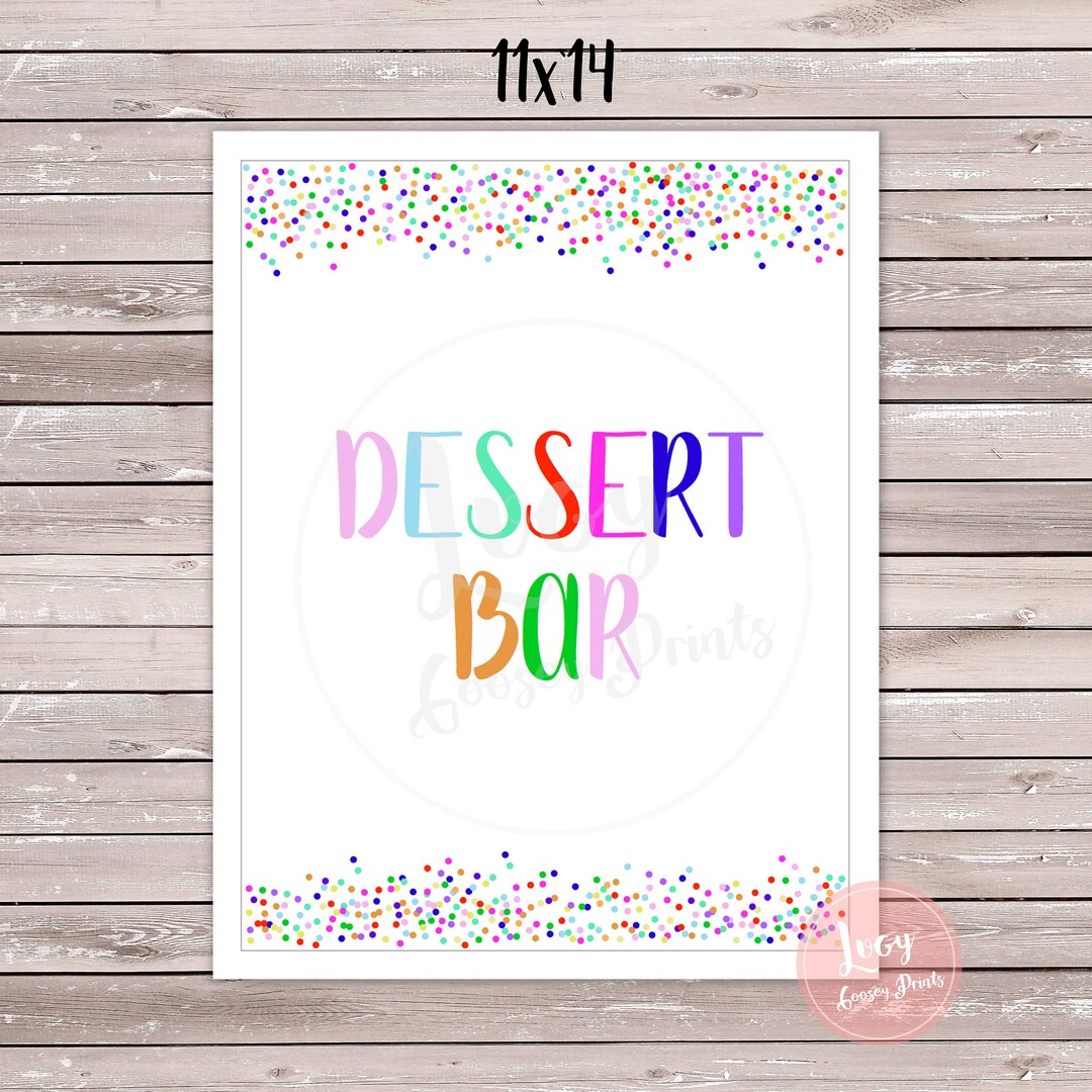 Dessert Bar Sign, Instant Download, Sprinkle Themed - Etsy