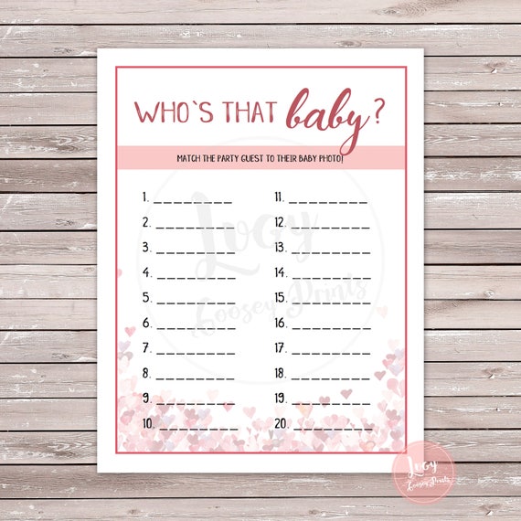 Who's that Baby Instant Download Printable Game Baby | Etsy