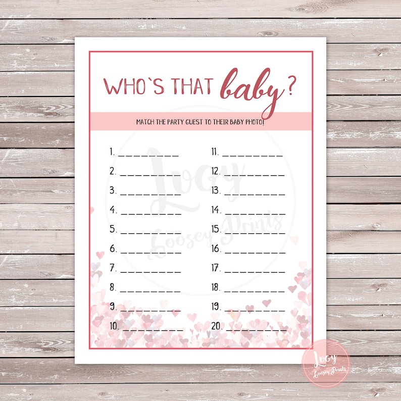Who's That Baby Instant Download Printable Game Baby Shower / Baby ...