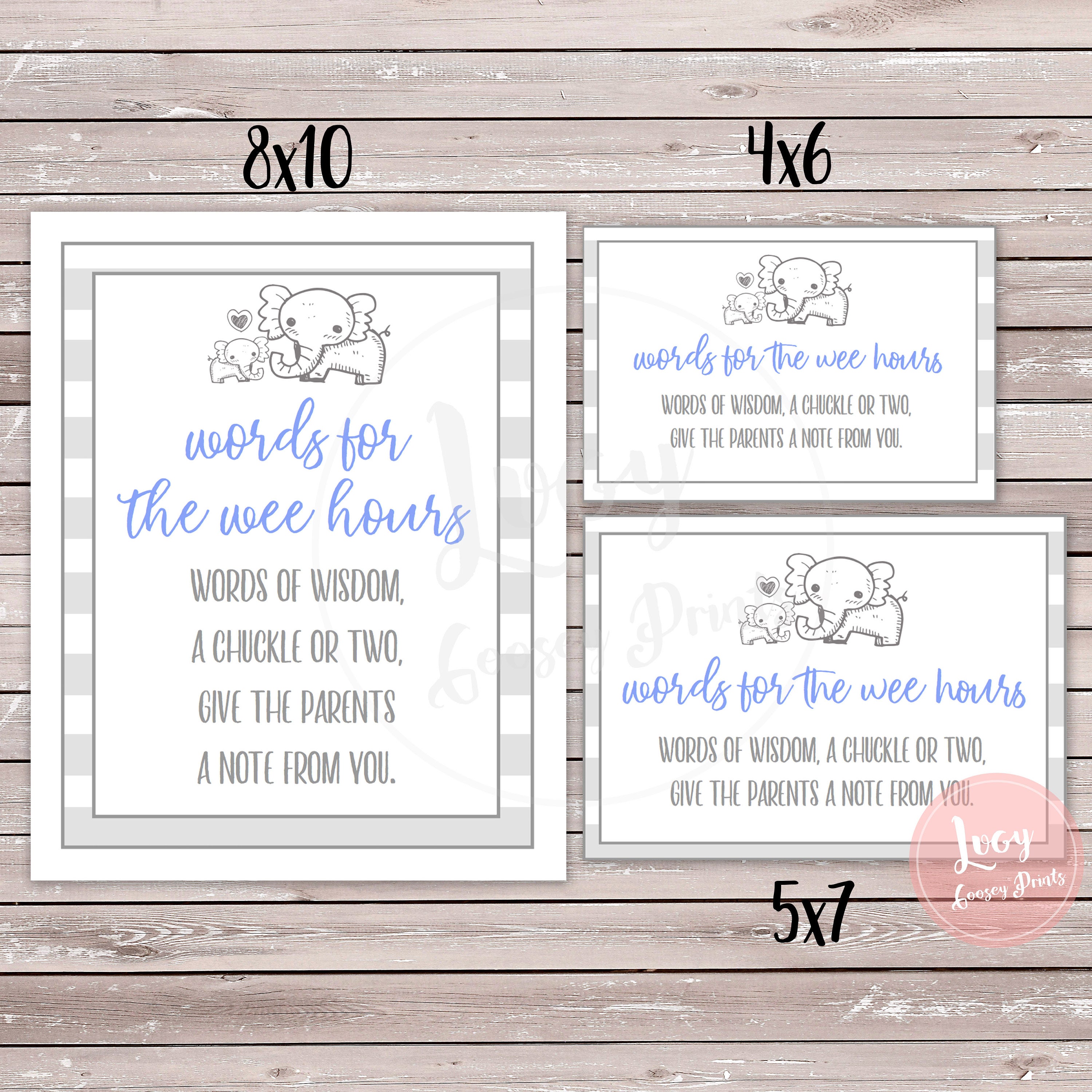 Words for the Wee Hours Instant Download, Printable Games, Baby Shower ...